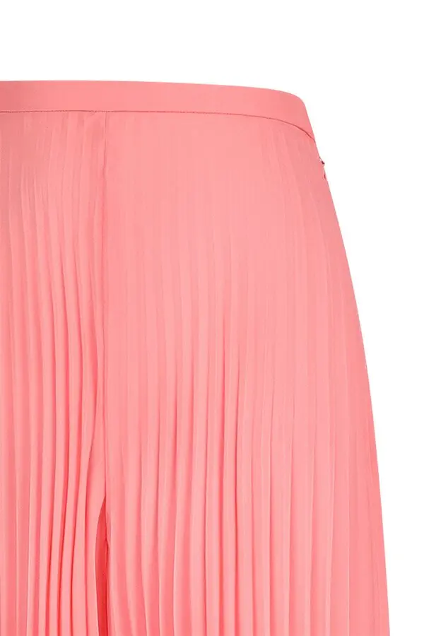 Max Mara Pleated Chiffon Wide Leg Trousers - Pink