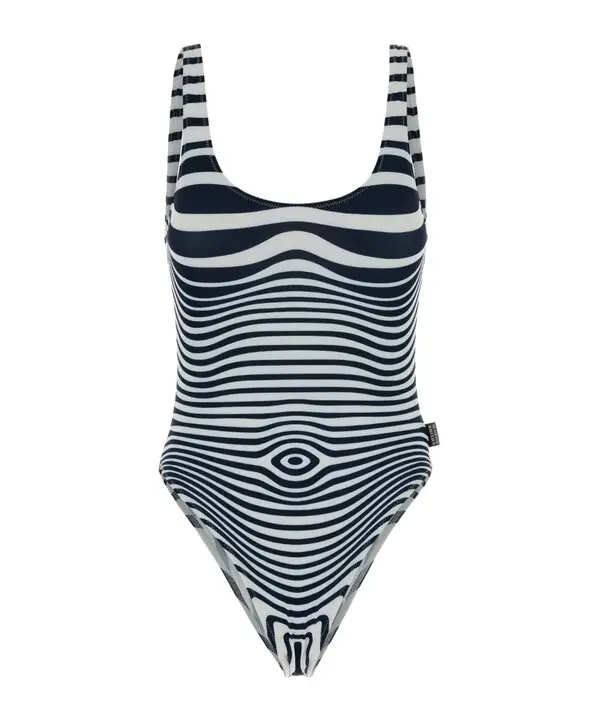 JEAN PAUL GAULTIER Marinière Morphing One-piece Swimsuit - Black