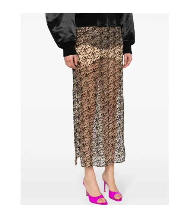 Attico Translucent Ankle Length Skirt