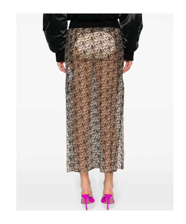 Attico Translucent Ankle Length Skirt