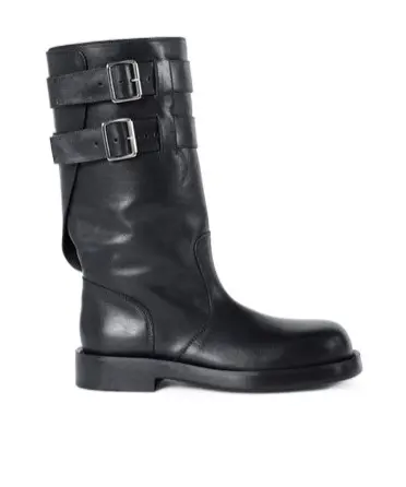 ANN DEMEULEMEESTER 35mm Osmo Double-buckle Leather Boots
