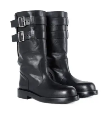 ANN DEMEULEMEESTER 35mm Osmo Double-buckle Leather Boots