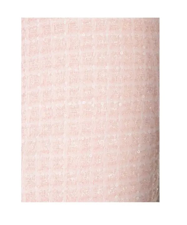 Alessandra Rich Sequin Checked Tweed Mini Skirt - Nude