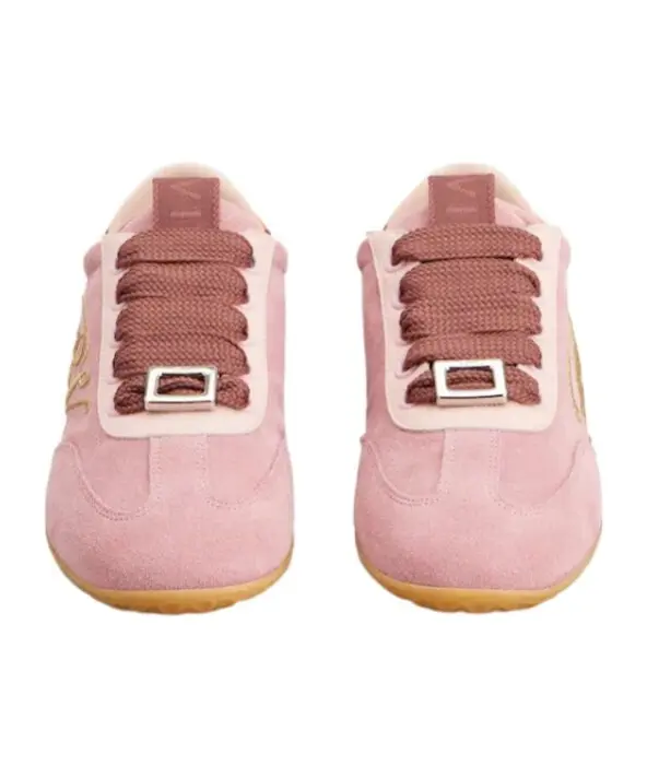 ROGER VIVIER Logo-engraved Lace-up Sneakers - Pink