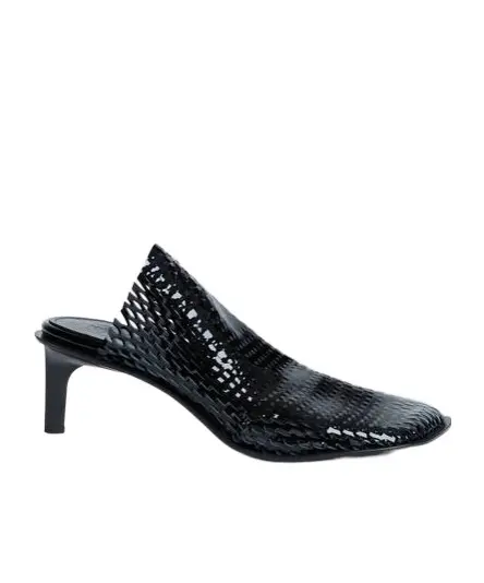 Kenzo Shomi Heeled Mules In Perforated Leather - Black