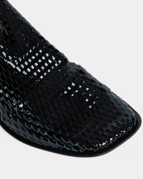 Kenzo Shomi Heeled Mules In Perforated Leather - Black