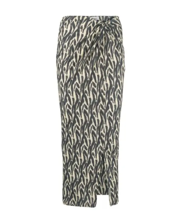 Nanushka Printed Twisted Sarong Skirt - Black