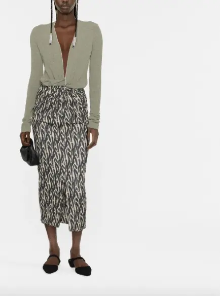 Nanushka Printed Twisted Sarong Skirt