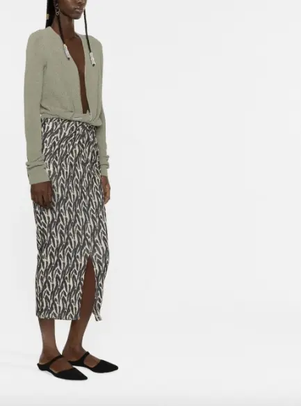 Nanushka Printed Twisted Sarong Skirt