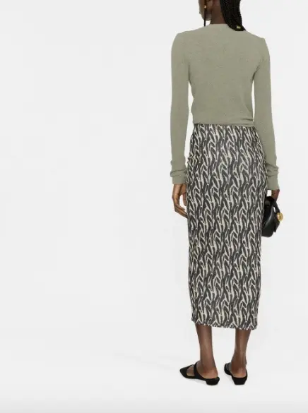 Nanushka Printed Twisted Sarong Skirt