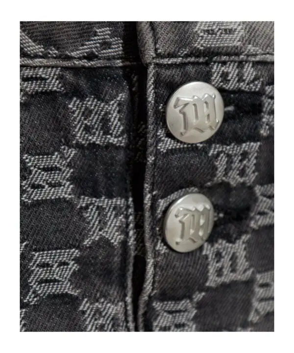 MISBHV Buttoned Geometric Patterned Mini Skirt