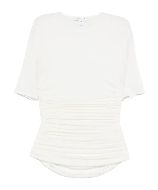 Alaïa Gather Detailed Jersey T-shirt - White
