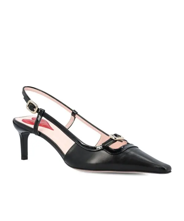 ROGER VIVIER Pointed Toe Slingback Pumps - Black