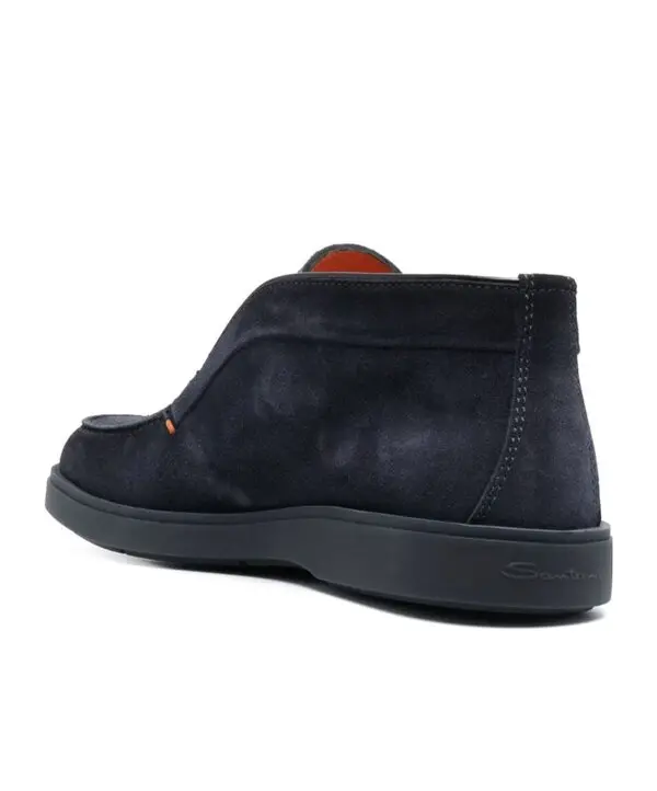 Santoni Round Toe Slip-on Ankle Boots