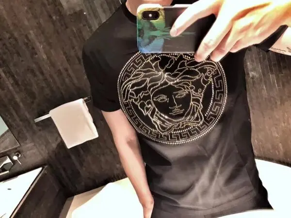 Versace Logo-embellished Crewneck T-shirt - Black