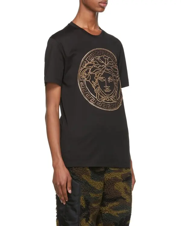 Versace Logo-embellished Crewneck T-shirt - Black