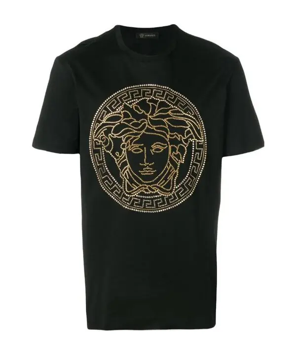 Versace Logo-embellished Crewneck T-shirt - Black