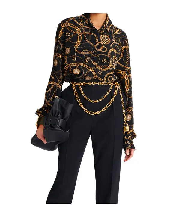 Balmain All-over Graphic Printed Crewneck Shirt