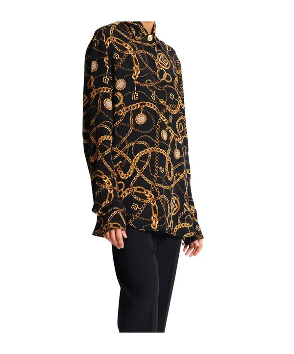 Balmain All-over Graphic Printed Crewneck Shirt