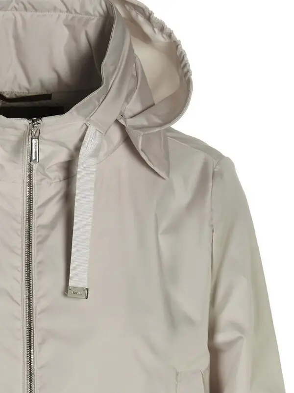 MOORER Zip-up Hooded Jacket - Nude