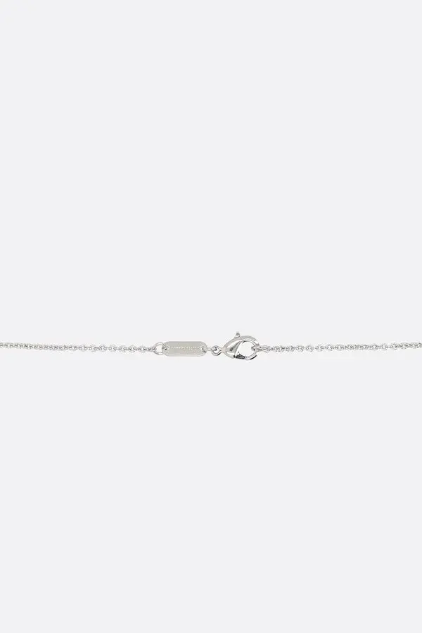 Dolce & Gabbana Rosary Cross Pendant Embellished Necklace - Silver