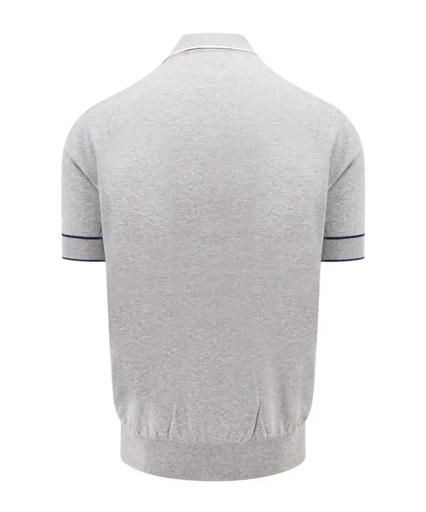 Brunello Cucinelli Short-sleeved Knitted Polo Shirt - Gray