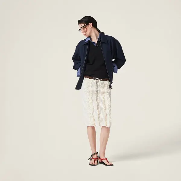 Miu Miu Logo Detailed Zip Up Jacket