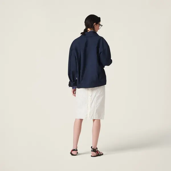 Miu Miu Logo Detailed Zip Up Jacket