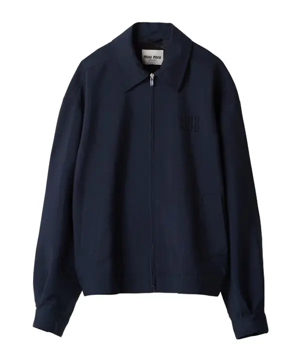 Miu Miu Logo Detailed Zip Up Jacket