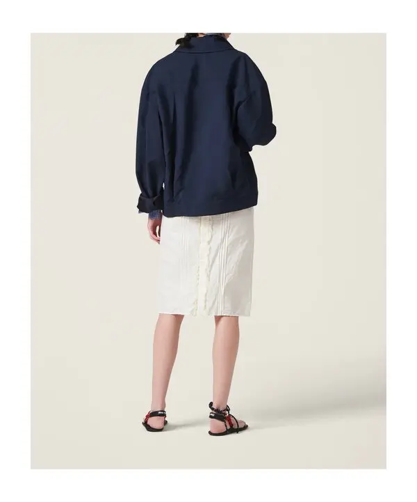 Miu Miu Logo Detailed Zip Up Jacket