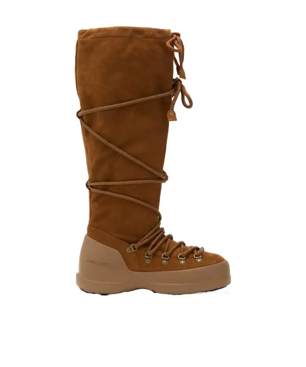 Moon Boot Luna Extra" Tall Lace-up Boots - Brown