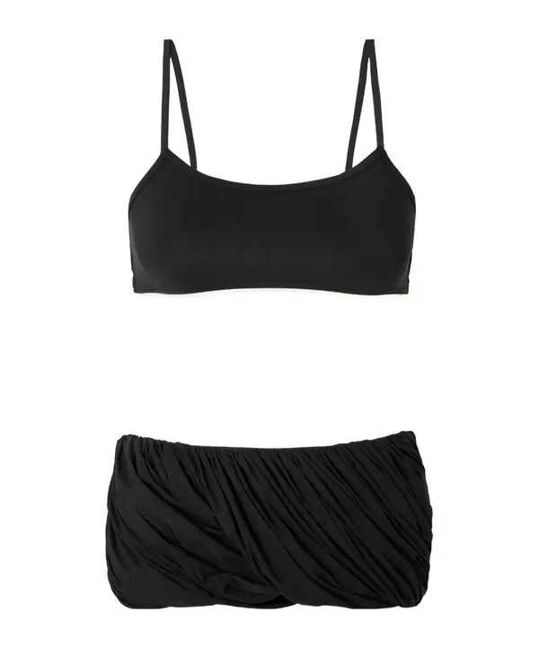 Alaïa Pleated Bikini - Black