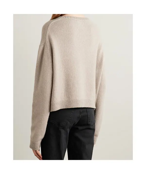 Khaite Milo Cashmere Crew Neck Sweater - Nude