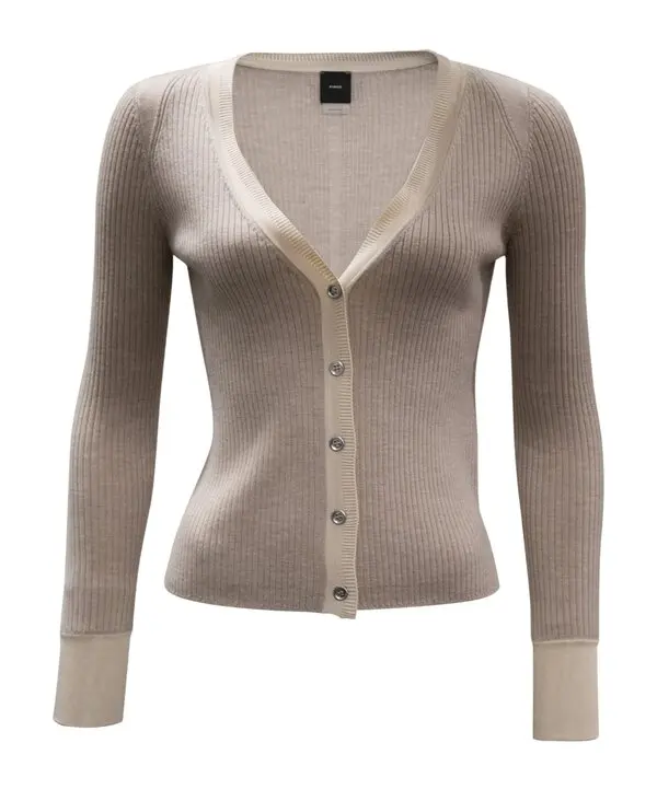 Pinko Ribbed V-neck Cardigan