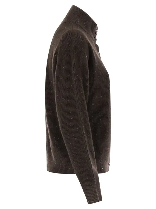 Peserico High Neck Button-up Cardigan