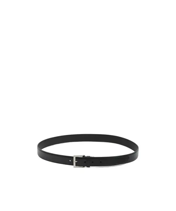 Saint Laurent Square Buckle Leather Belt - Black