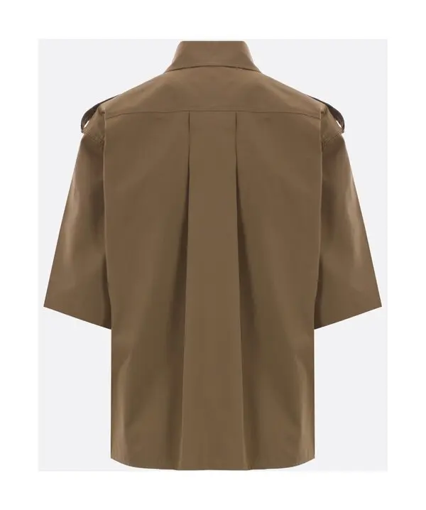Aspesi Classic Button-up Top With Lapel And Short Sleeves - Green