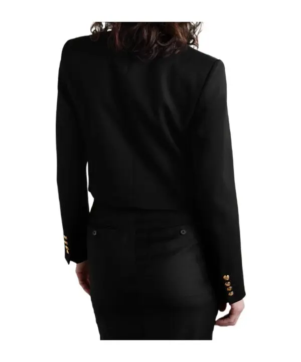 NILI LOTAN Cropped Double-breasted Blazer With Patch Pockets