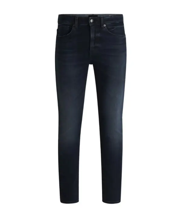Hugo Boss Dark Wash Denim Jeans With Belt Loops - Black