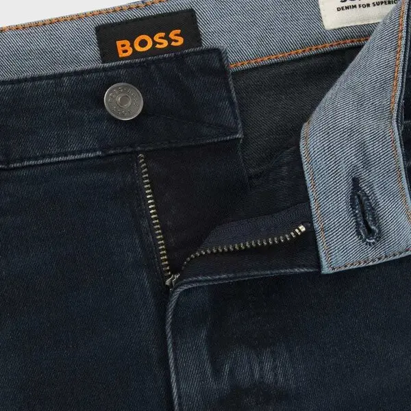 Hugo Boss Dark Wash Denim Jeans With Belt Loops - Black
