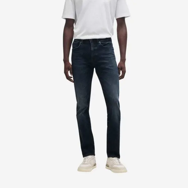 Hugo Boss Dark Wash Denim Jeans With Belt Loops - Black