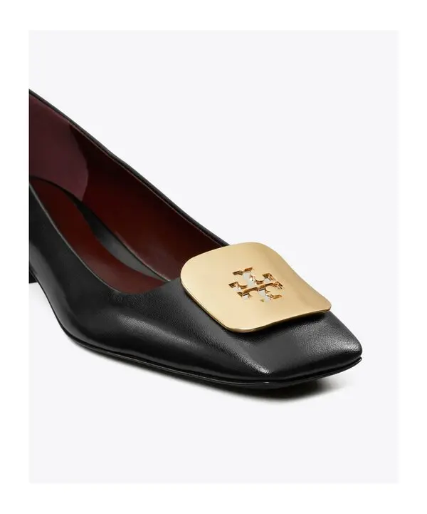 Tory Burch Georgia Square-toe Pumps With Double T Logo Detail - Black