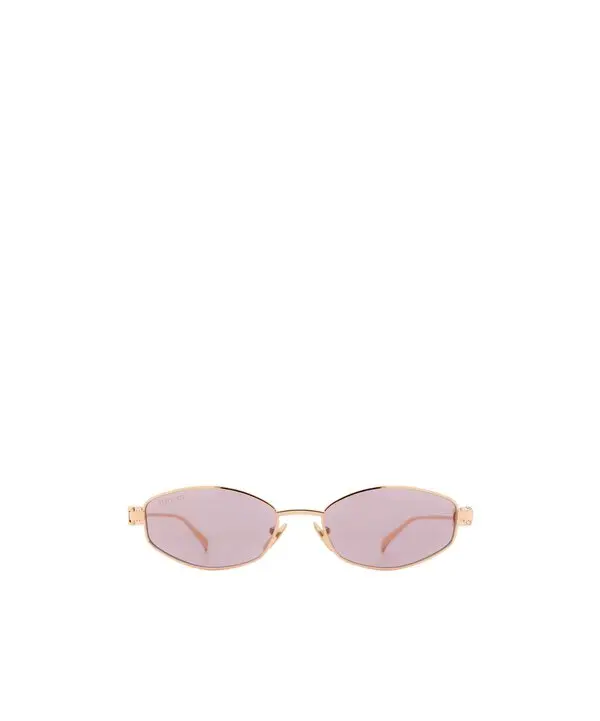 Gucci Oval Logo Sunglasses - Gold
