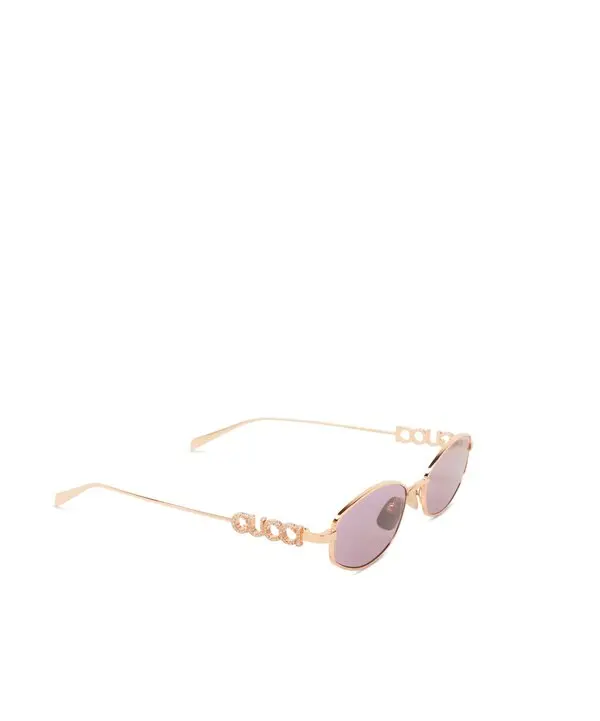 Gucci Oval Logo Sunglasses - Gold