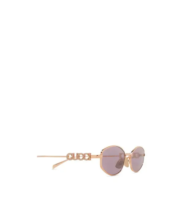 Gucci Oval Logo Sunglasses - Gold
