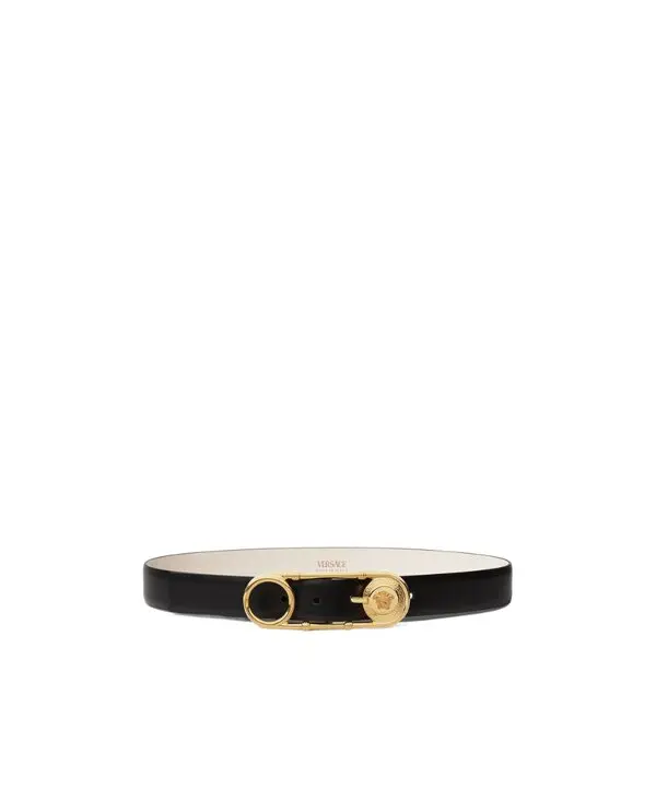 Versace Medusa Safety Pin Belt - Black