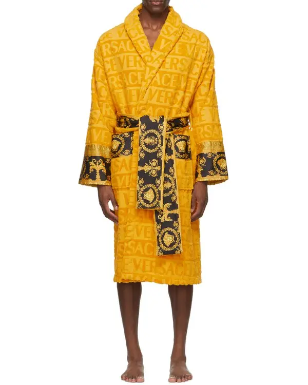 Versace Barocco Print Belted Robe