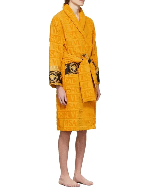 Versace Barocco Print Belted Robe
