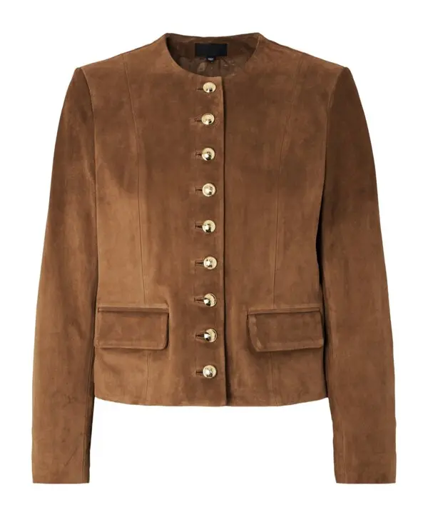 NILI LOTAN Suede Jacket - Tan