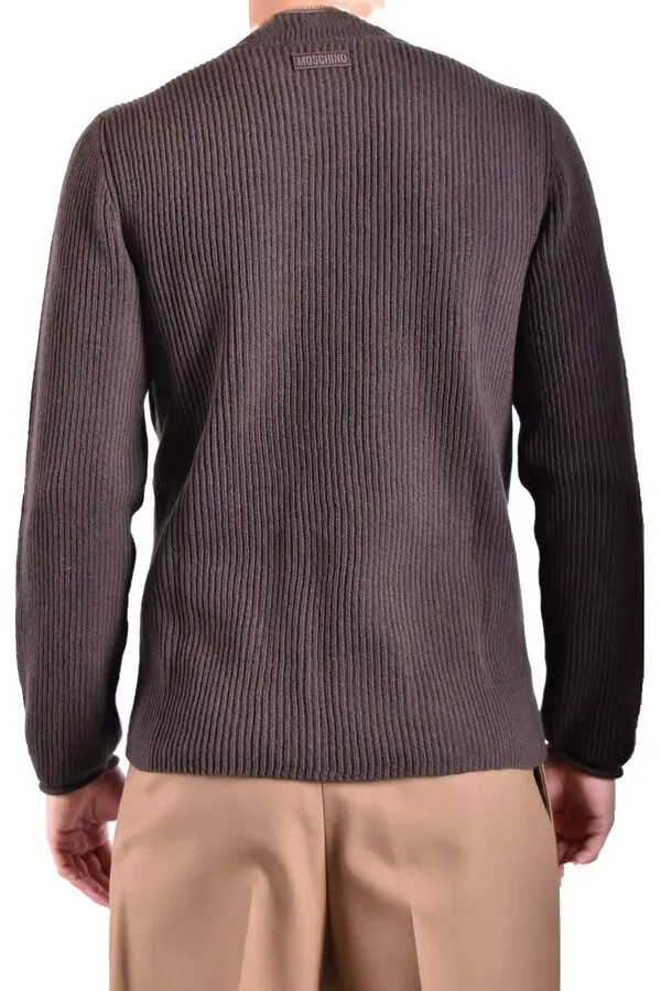 Moschino Long-sleeved Button-detailed Ribbed Sweater